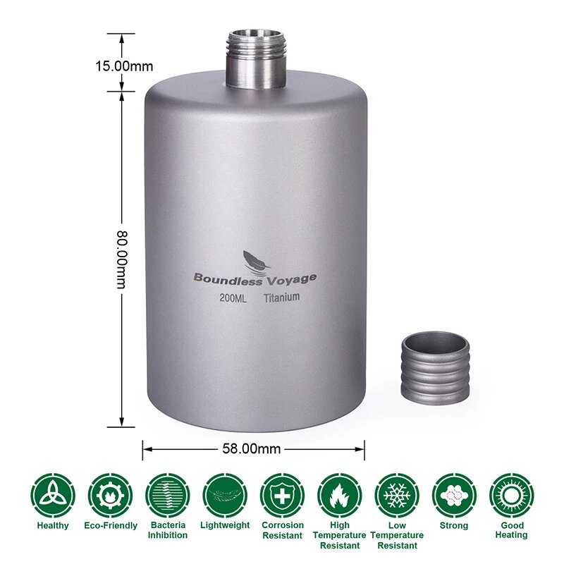 Титановая фляжка Boundless Voyage Ti3068D 200 мл