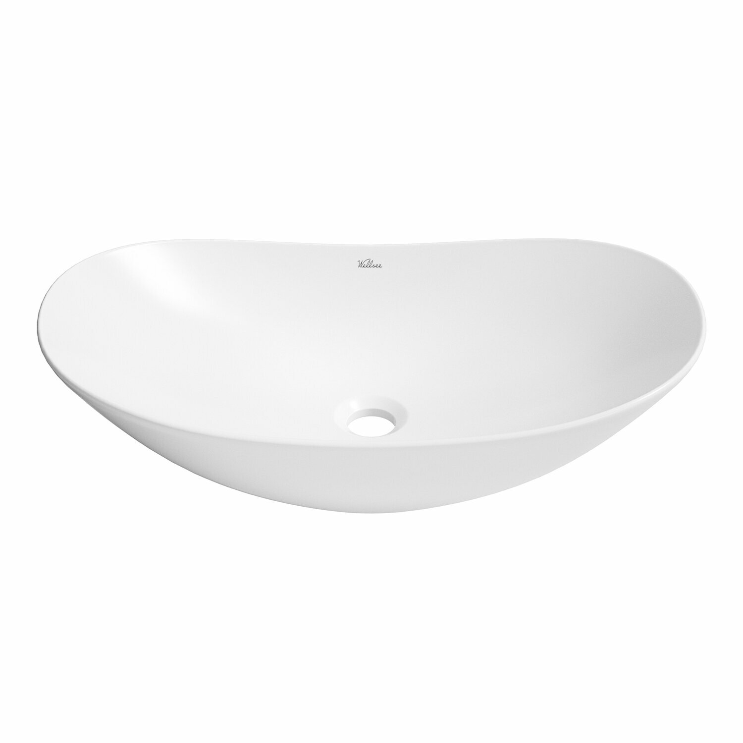 Накладная раковина в ванную комнату Wellsee Carefree Dove 332903000: овальная раковина, ширина умывальника 60 см, цвет глянцевый белый