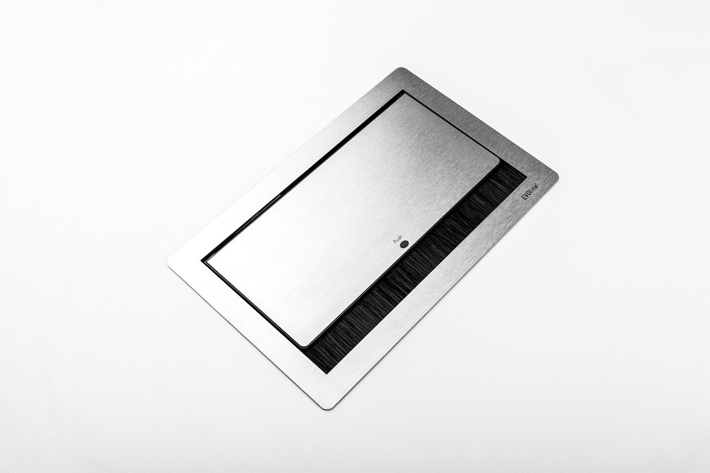 Розетка EVOline® FlipTop Push 159370078600, нержавеющая сталь, 2х220в + 2USB