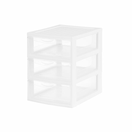 Органайзер EL Casa 3-х секционный, 25*19,5*26 см, белый/прозрачный (640509 Elan)