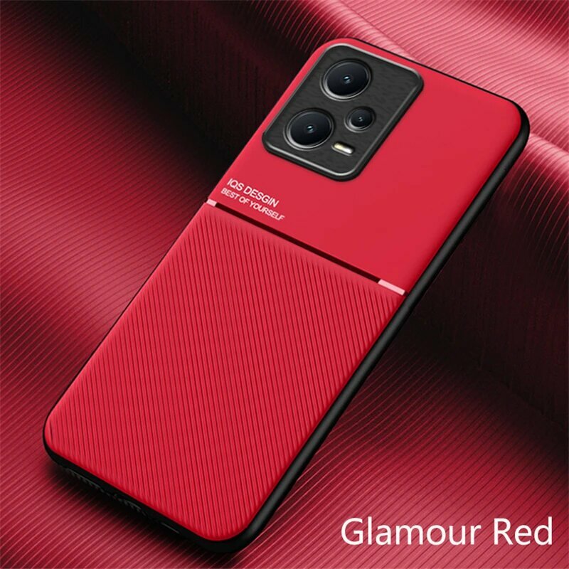 Чехол Redmi Note 12 Pro 5G, Red, кожаный, с подставкой