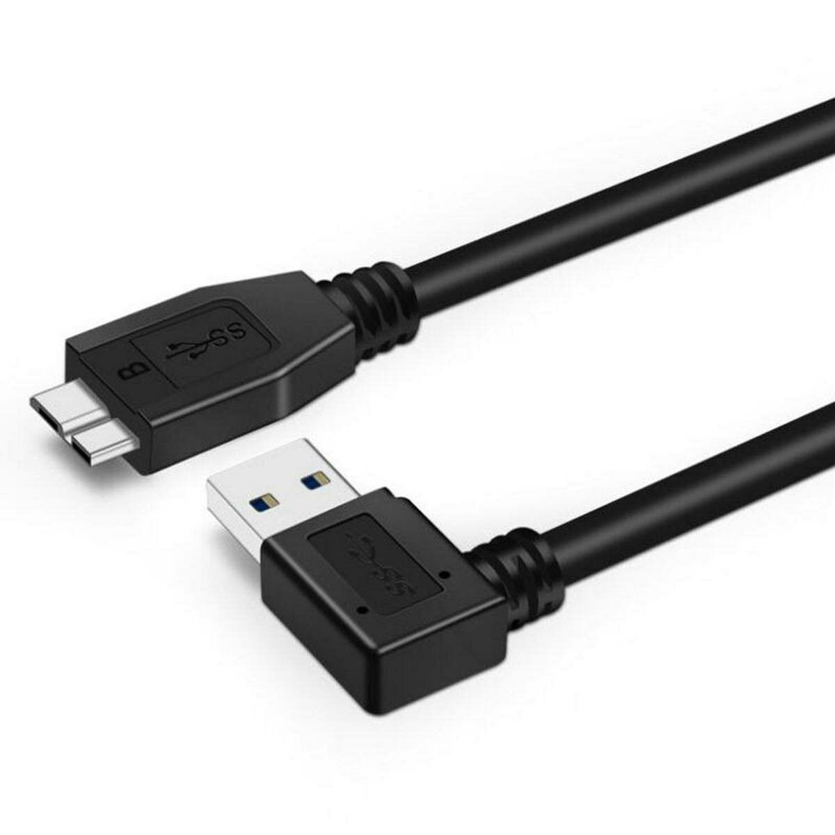 Кабель Great-Q USB 3.0 Type A Male to Micro B Male, 90 градусов, прямоугольный, 30 см