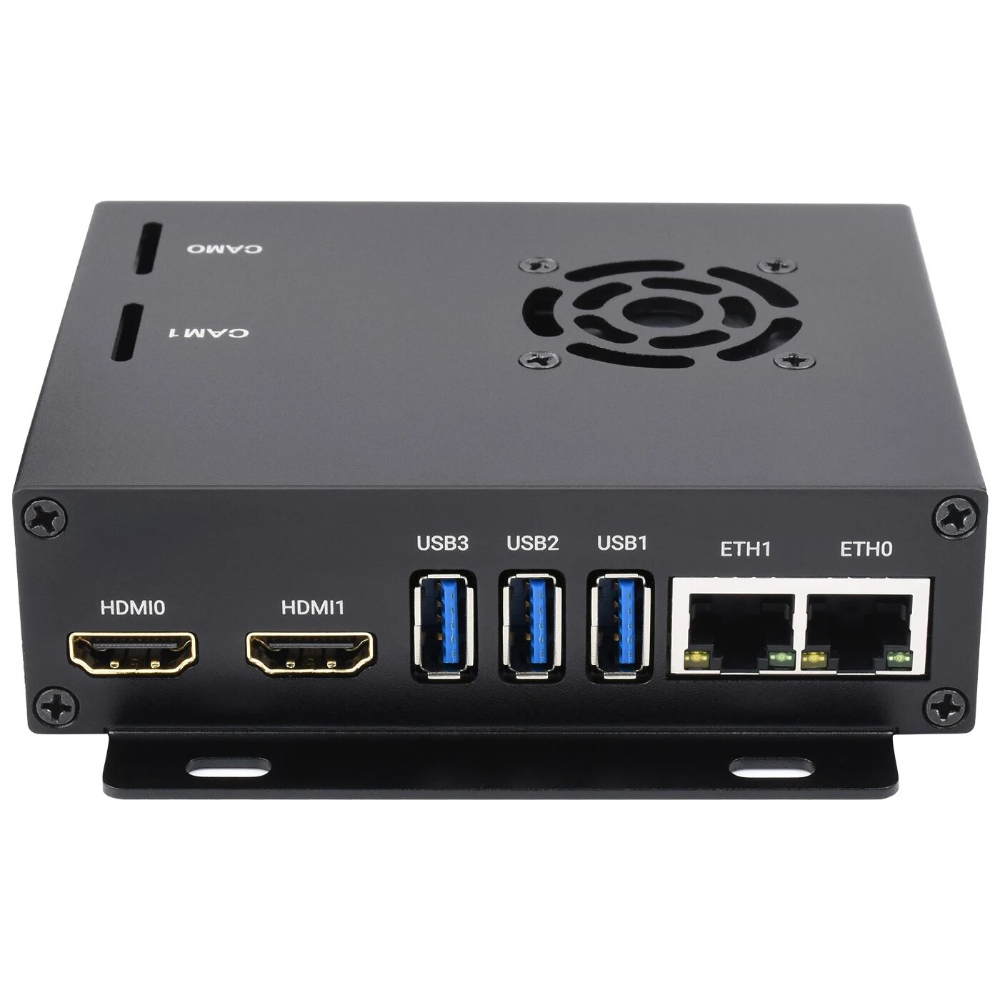 CM4 с корпусом, плата расширения Waveshare CM4-DUAL-ETH-BASE