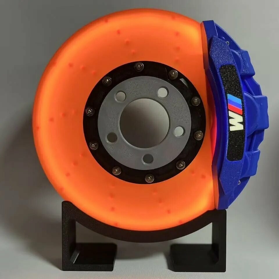 Креативная настольная атмосферная лампа LED в форме модели тормозного диска BMW M Series с функцией зарядки