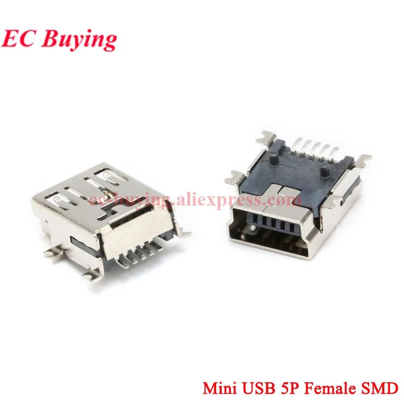 Разъемы Mini USB EC Buying 100pcs, 5P Female SMD
