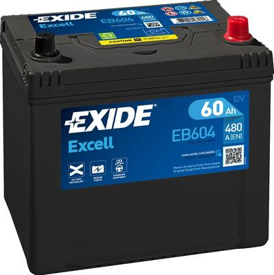 Аккумулятор автомобильный Exide Excell EB 604 6СТ-60 обр. (75D23L) 232x173x225