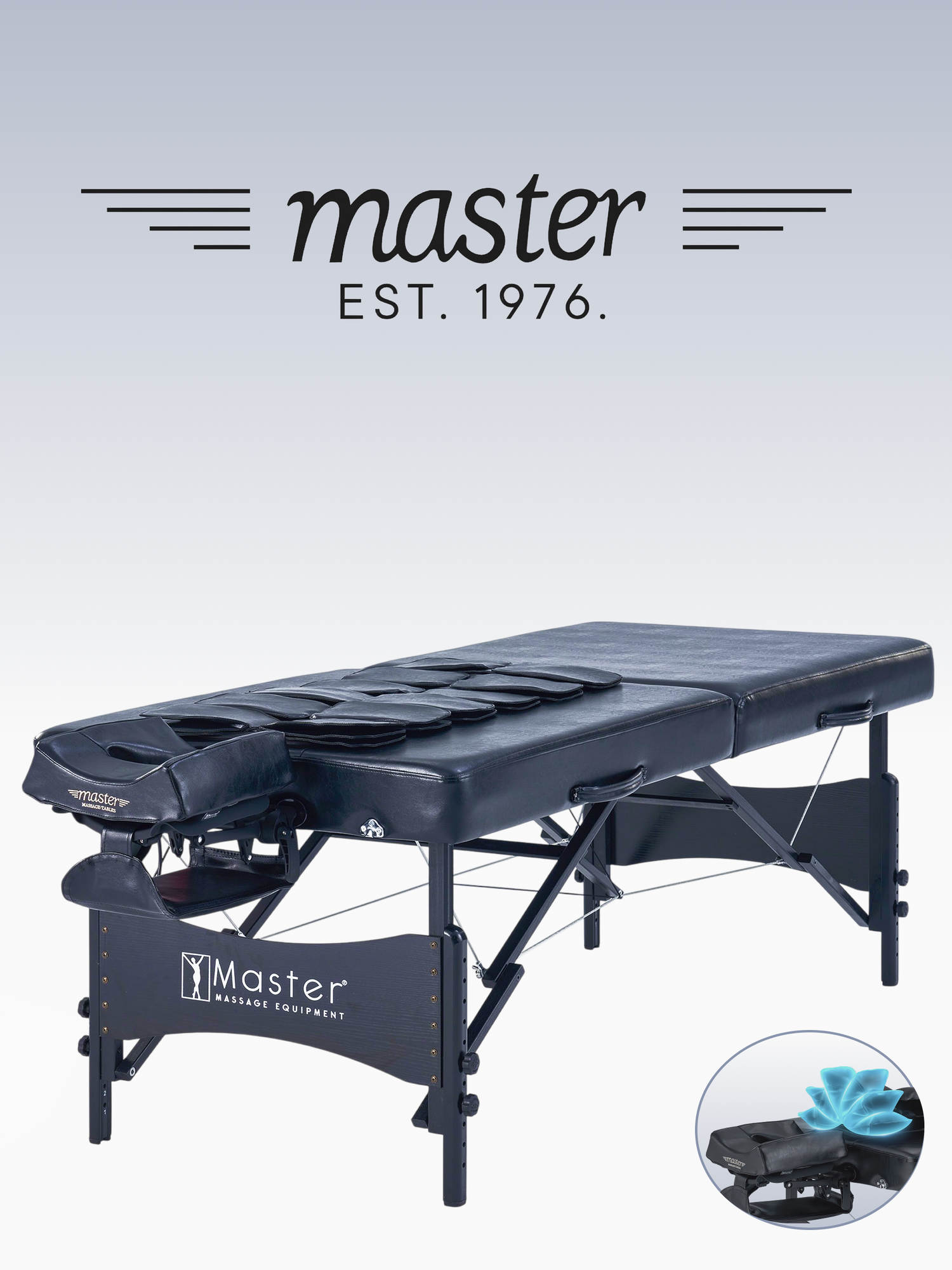 Массажный стол складной Master Monaco Airwave, с воздушным массажем, черный