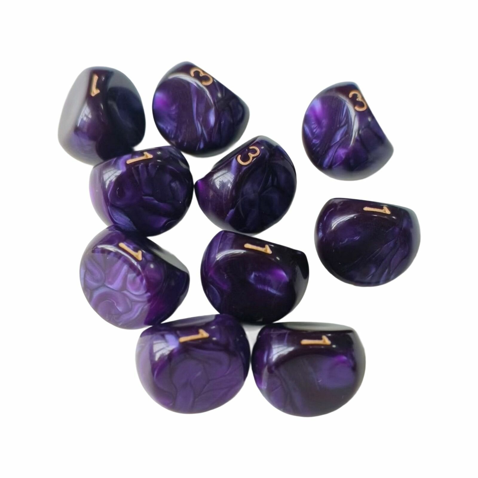 Акриловые трехгранные кубики с цветными цифрами для игр и обучения