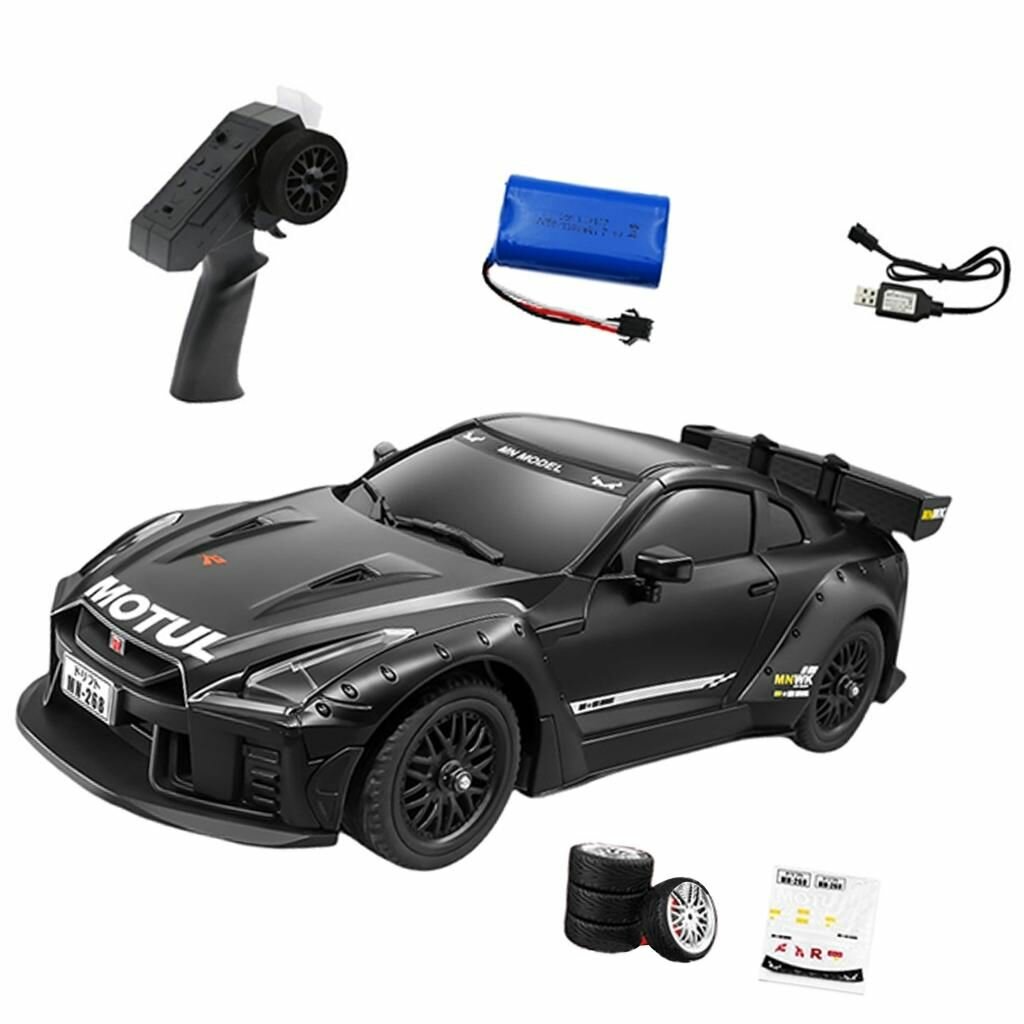 Продвинутый дрифт-кар с пропорциональным пультом, 2-скоростной коробкой передач и световыми эффектами, Черный