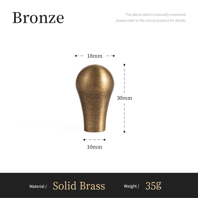 Латунная бронзовая ручка для шкафа, Knob-18mm
