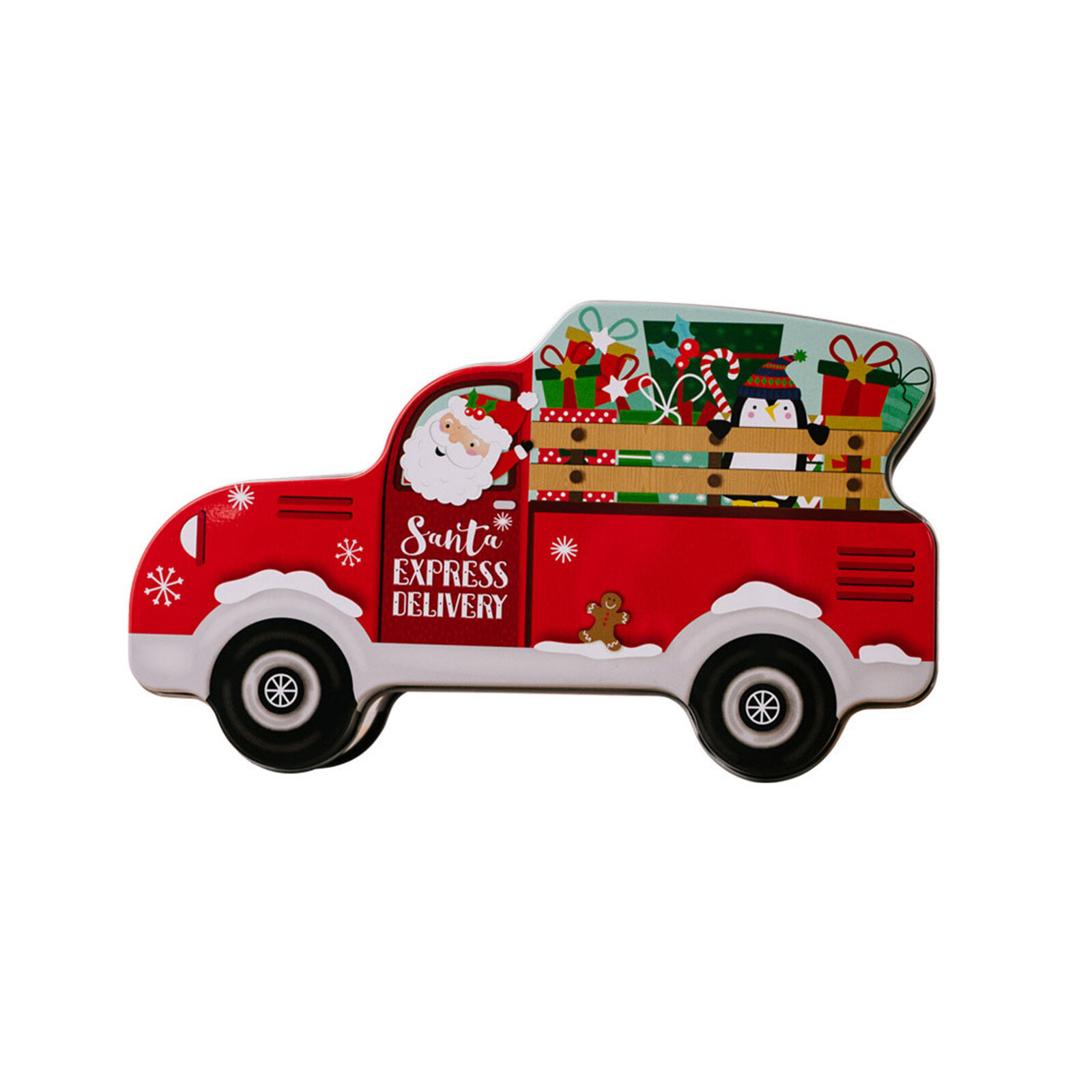 Праздничный контейнер для конфет в виде рождественской машины жестяное хранилище