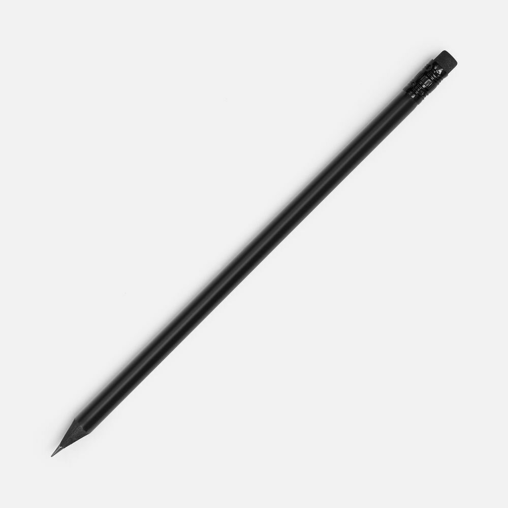 15 шт. Карандаш простой Triangle Black с ластиком, черный, 19х0,7 см