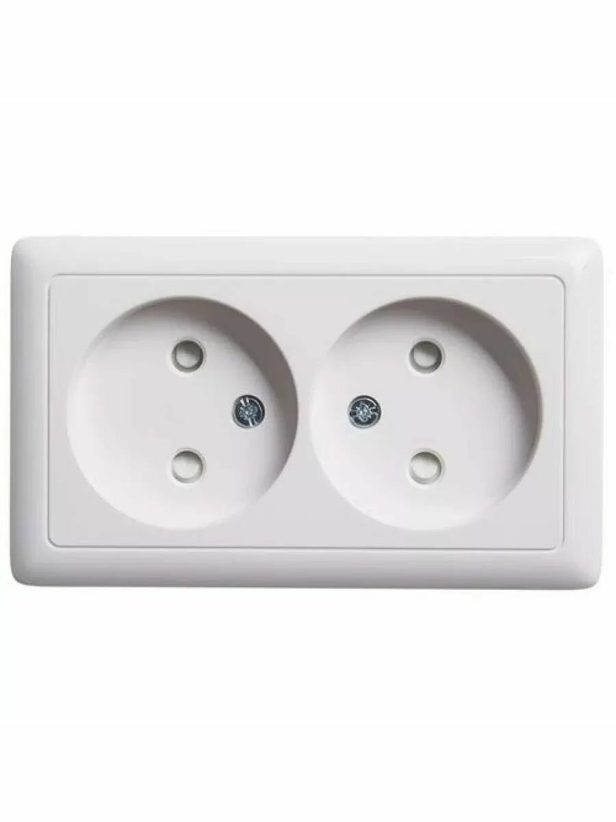 Розетка 2-м СП Хит 16А IP20 без заземл. защ. шторки бел. RS16-230-B Schneider Electric