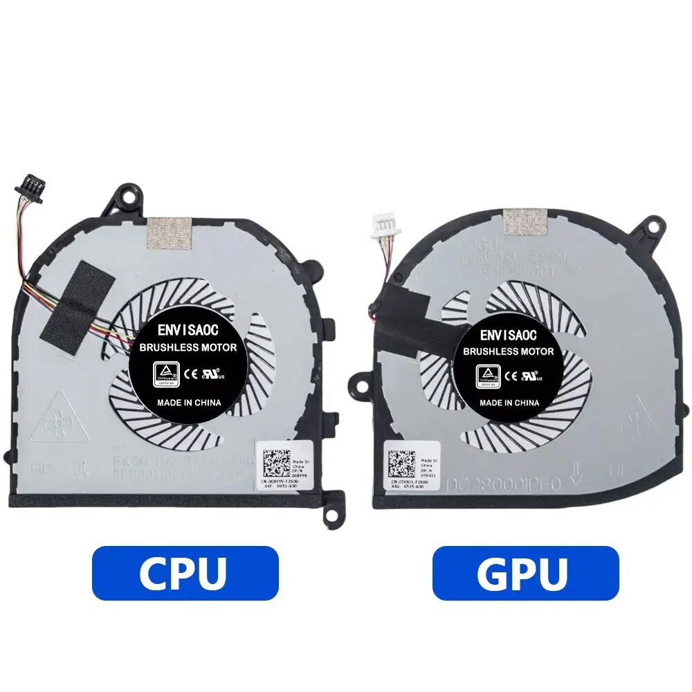 Вентилятор охлаждения ноутбука ENVISAOC CPU/GPU Dell XPS 15 9570