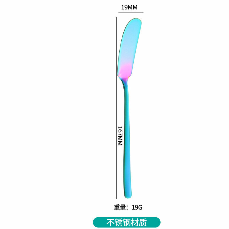 304 Нержавеющая сталь Масляная лопатка Корейский стиль Титановое покрытие Утолщенная ручка Лопатка для хлеба, джема, сливок и масла