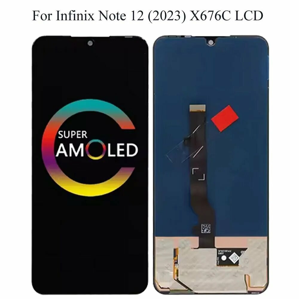 Дисплей на For Infinix Note 12 (2023) X676C OLED в сборе с тачскрином Черны