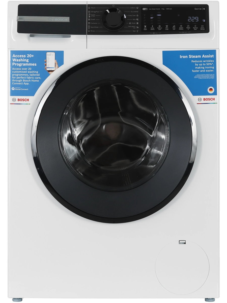 Стиральная машина Bosch WGK244Z0ME пан. англ. фронтальная, макс. загрузка:9кг белый