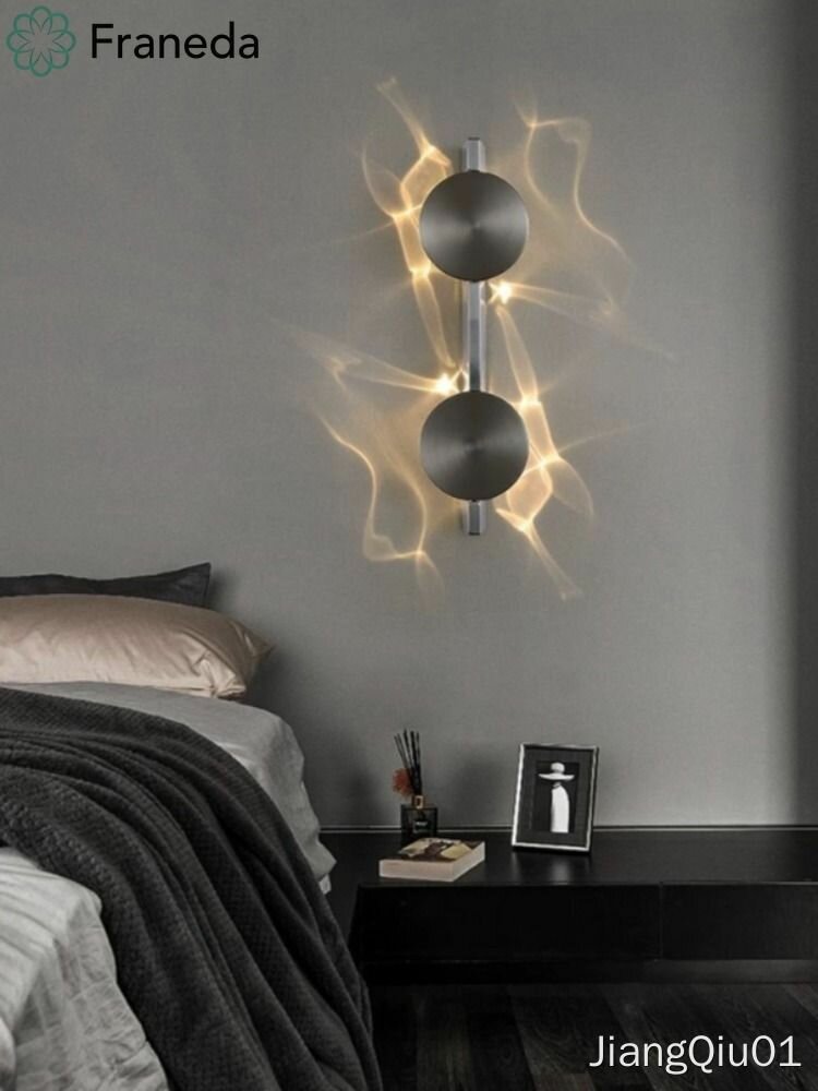 Настенный светильник Franeda, LED, двух圆, современный дизайн, для卧室, 45 см
