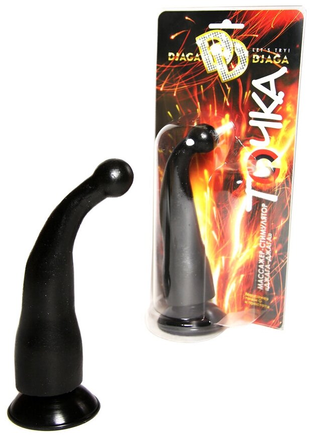 Массажер G-точки и простаты "точка джага-джага" с присоской, черный, 751-12 CD DD