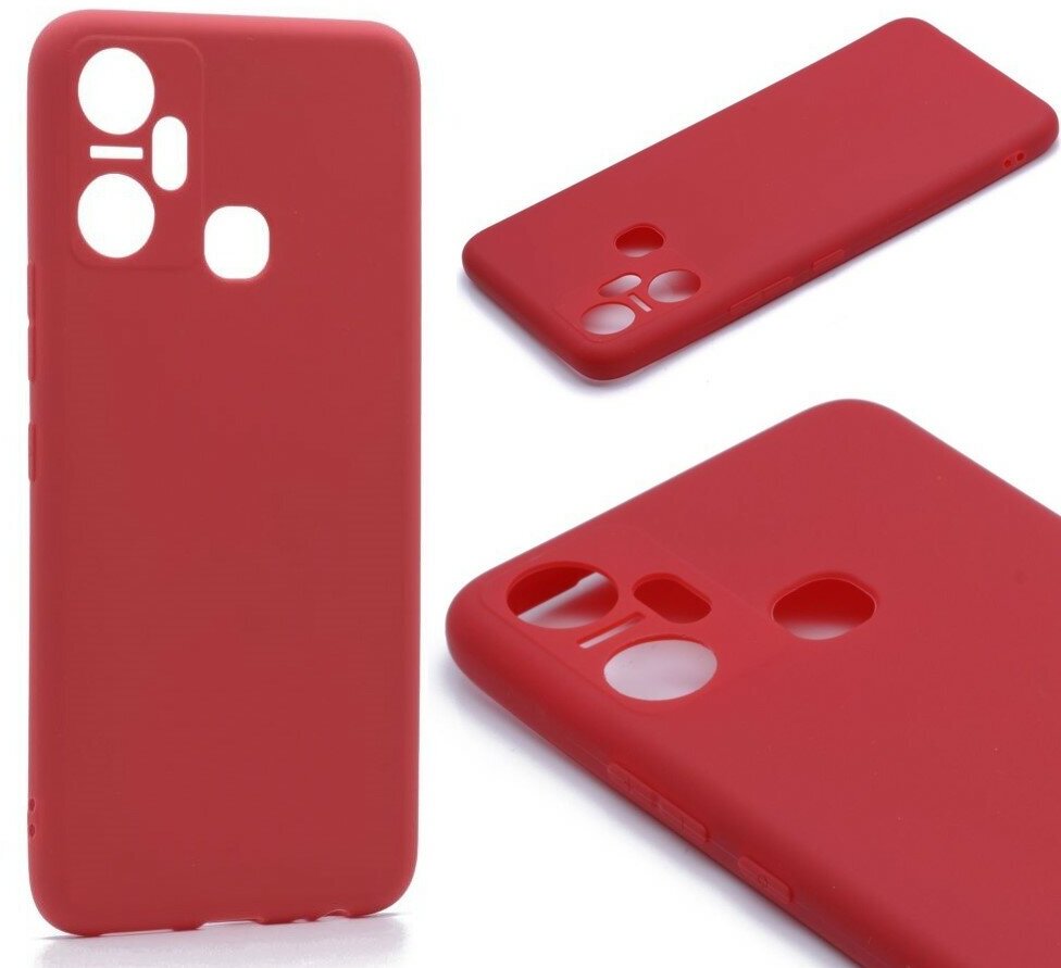 Силиконовый чехол TPU Case матовый Infinix Smart 6 Plus бордовый