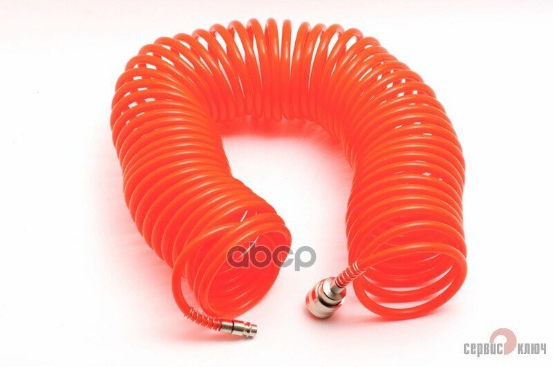 Шланг спиральный 15м с быстросъемным соединением сервис ключ арт. 70607
