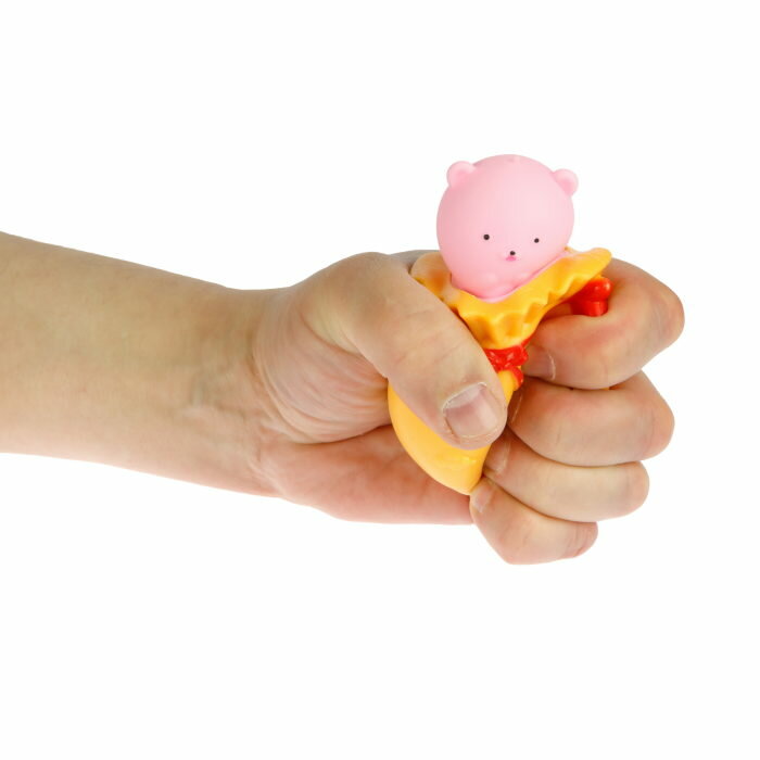 Игрушка-антистресс 1Toy Жмяка "Выскочка. Медвежонок" 5х6,5 см, оранжевый