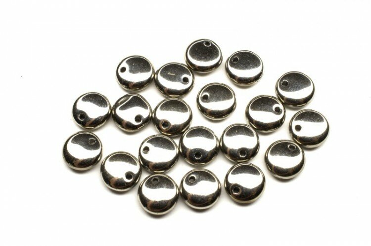 Бусины Lentils 6мм, отверстие 0,8мм, цвет 23980/27500 Jet Argentic Full, 725-046, 20шт