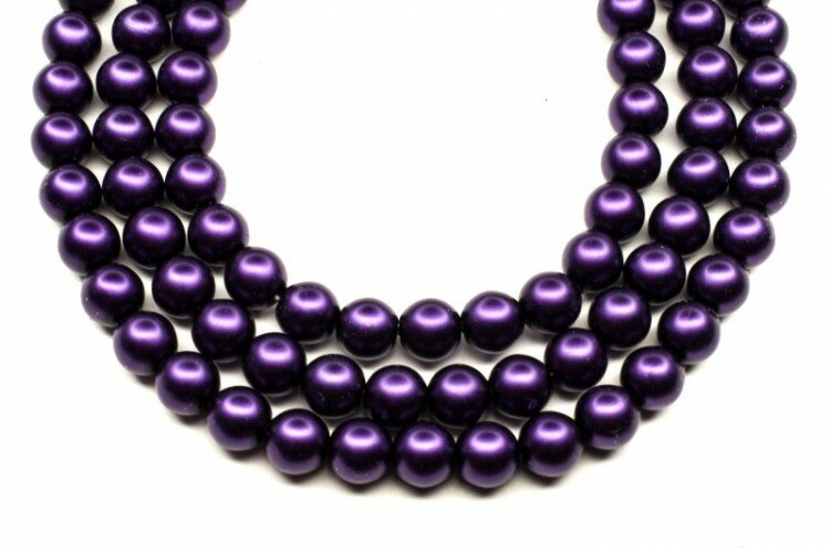 Жемчуг Preciosa, цвет 70138 матовый фиолетовый, 6мм, 10шт