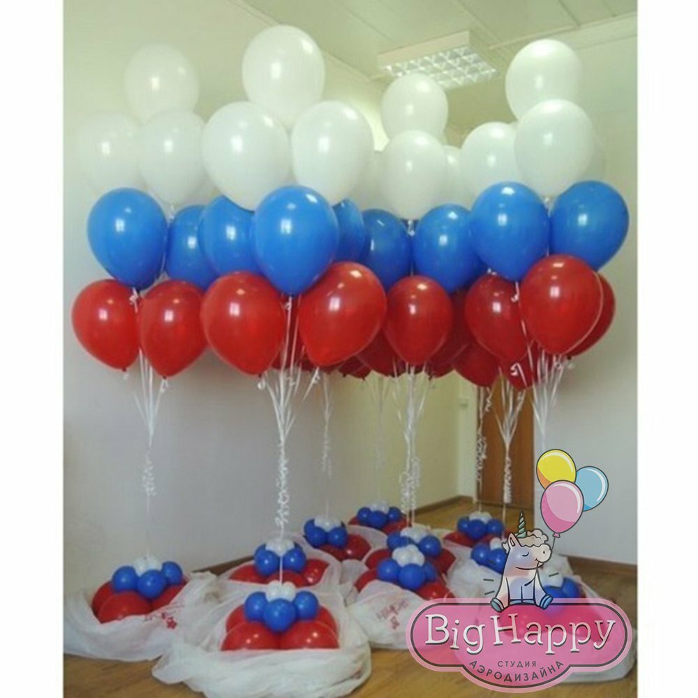 Букет из шаров Триколор на 1 Мая