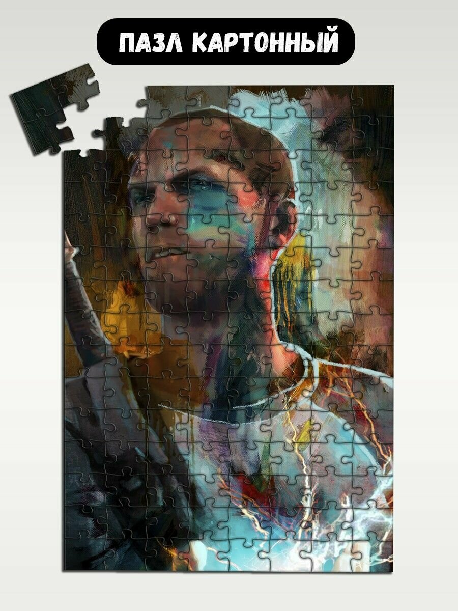 Пазл картонный А4: модель игра Infamous 2 - 1038
