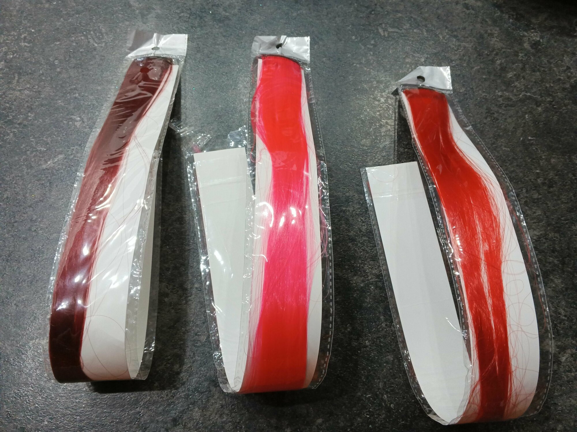 Цветные пряди на зажиме, 3шт.