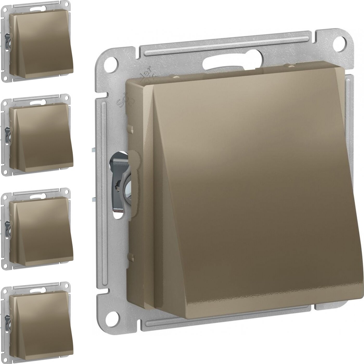 Механизм кабельного вывода Systeme Electric AtlasDesign шампань (комплект из 4 шт.)