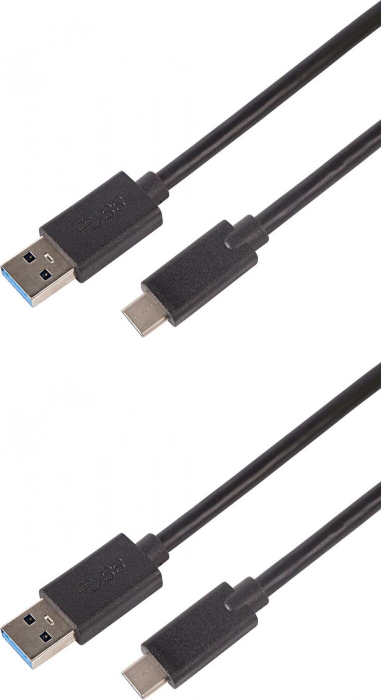 Шнур USB 3.1 type C (папа) - USB 3.0 (папа) Rexant 1 метр черный (комплект из 2 шт.)