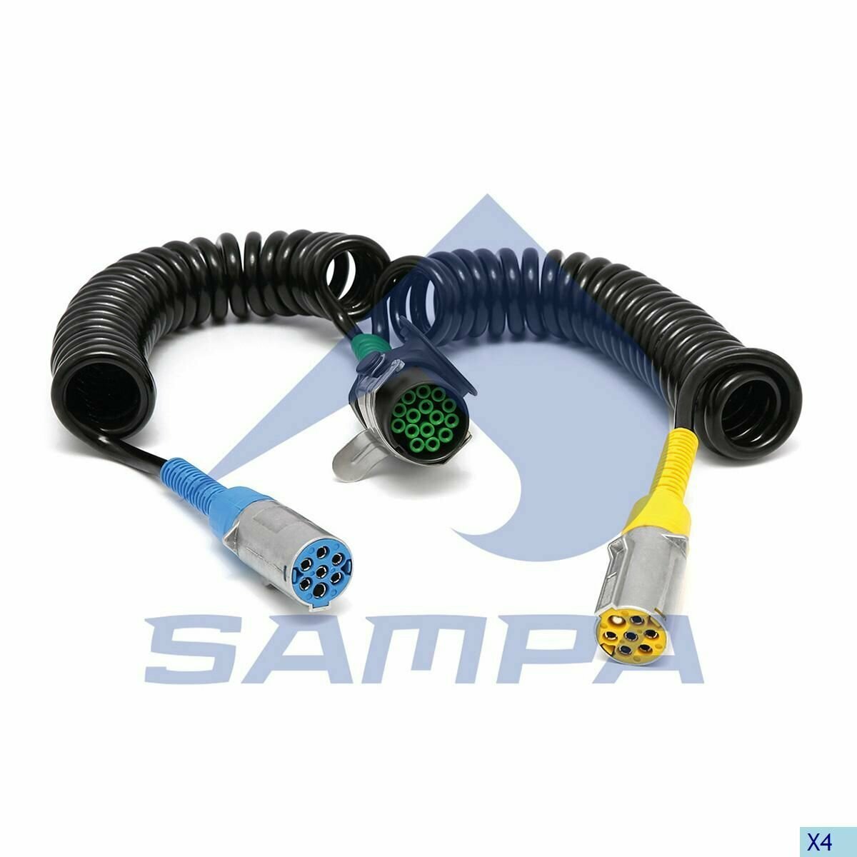 Кабель электрический сдвоенный 15-pin на 2х7-pin L 3,5 м (алюминиевые штекера) 095.175 SAMPA