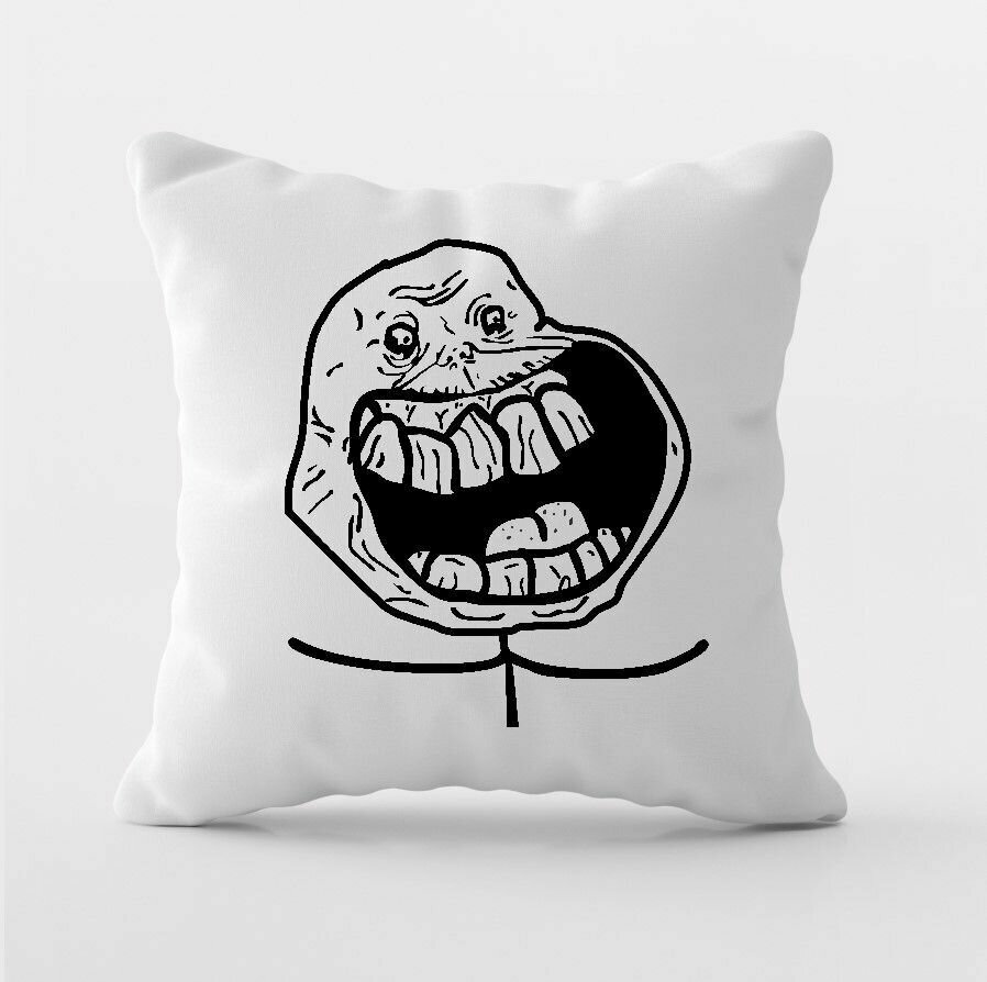 Подушка / Подарочная / подарок / Мем / прикольная / Forever Alone / 35*35