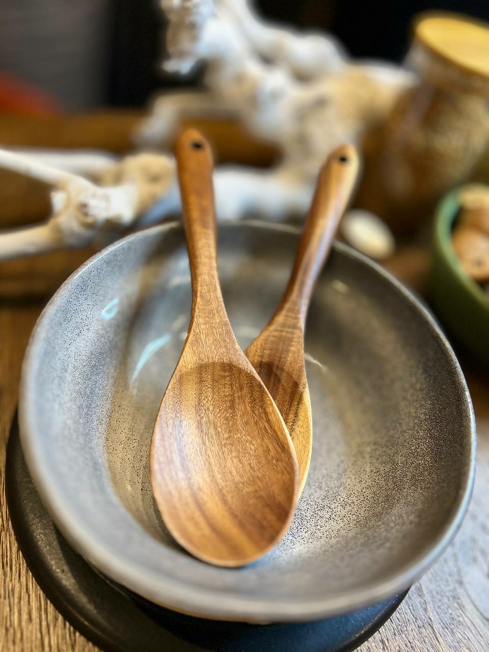 Ложка для салата из тикового дерева "скдрево", 1 штука, 25,5х6,5 см