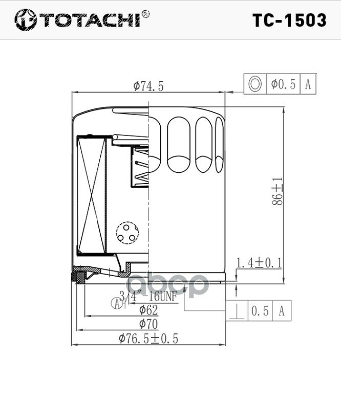 TOTACHI TC1503 Фильтр масляный