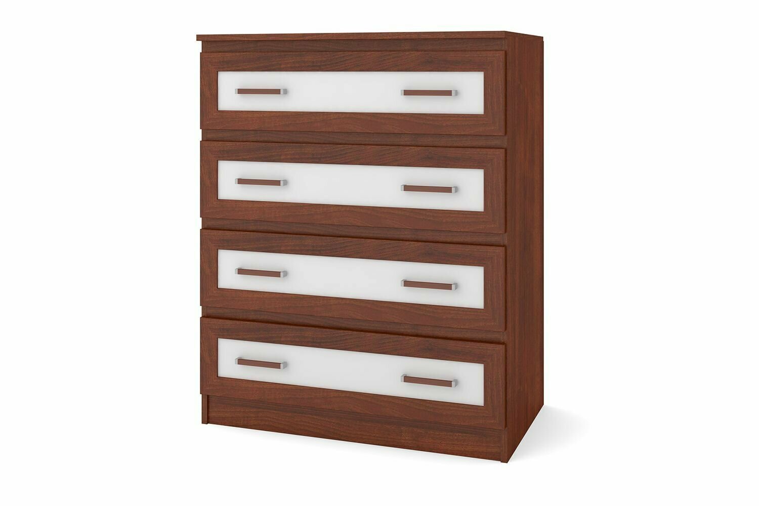 Комод К-19 80х43х99 4 ящика, ноче мария луиза, белый гладкий, рамка квадро