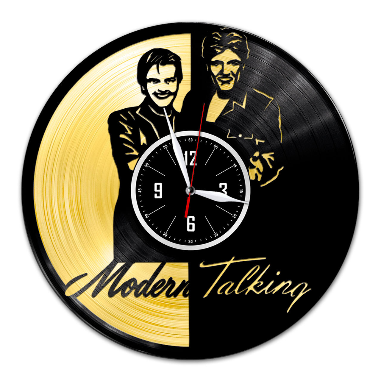 Modern Talking - настенные часы из виниловой пластинки (с золотой подложкой)