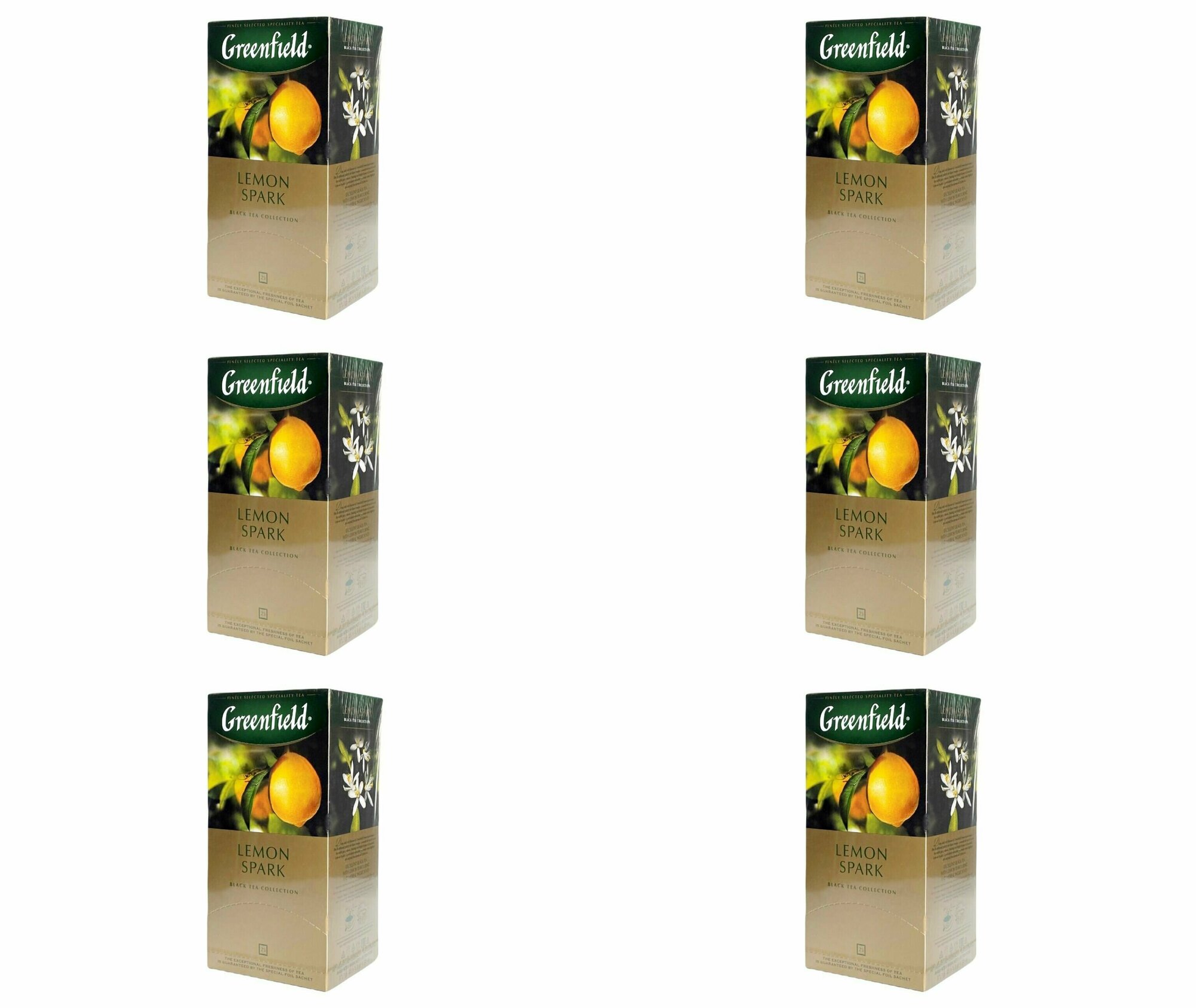 Greenfield Чай Lemon Spark черный в пакетиках 6 уп/
