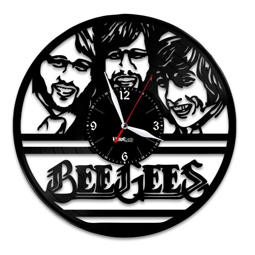 Bee Gees - настенные часы из виниловой пластинки, диаметр 30 см