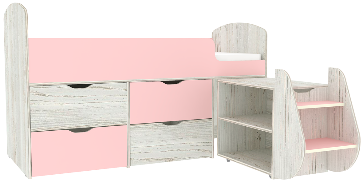 Кровать чердак Малыш 7 Винтерберг Розовый
