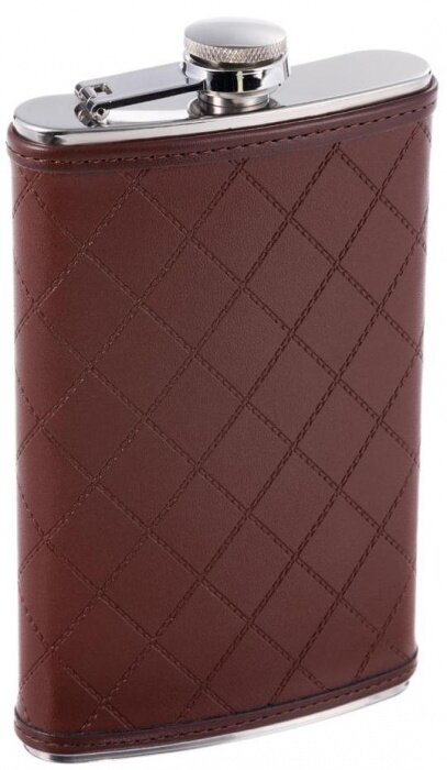 S.Quire 64W2-9 Фляга s.quire 0,27 л, сталь+искусственная кожа, коричневая