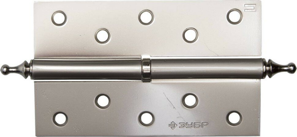 ЗУБР Петля дверная разъемная ЗУБР "эксперт", 1 подшипник, цвет мат. никель (PN), правая, с крепежом, 125х75х2,5мм,2шт, ( 37605-125-4R )