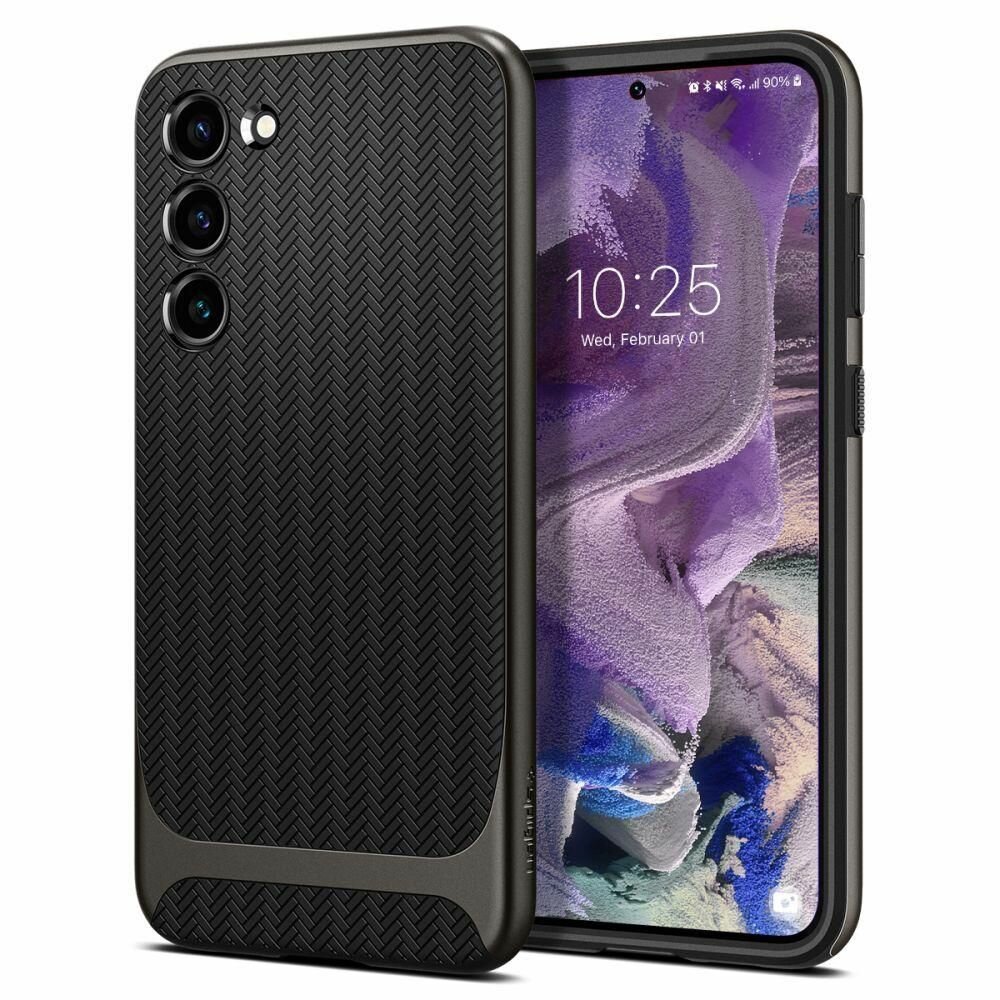 Чехол Spigen на Samsung Galaxy S23 (ACS05722) Neo Hybrid / Спиген чехол для Галакси С23 накладка, противоударный, с защитой камеры, темно-серый