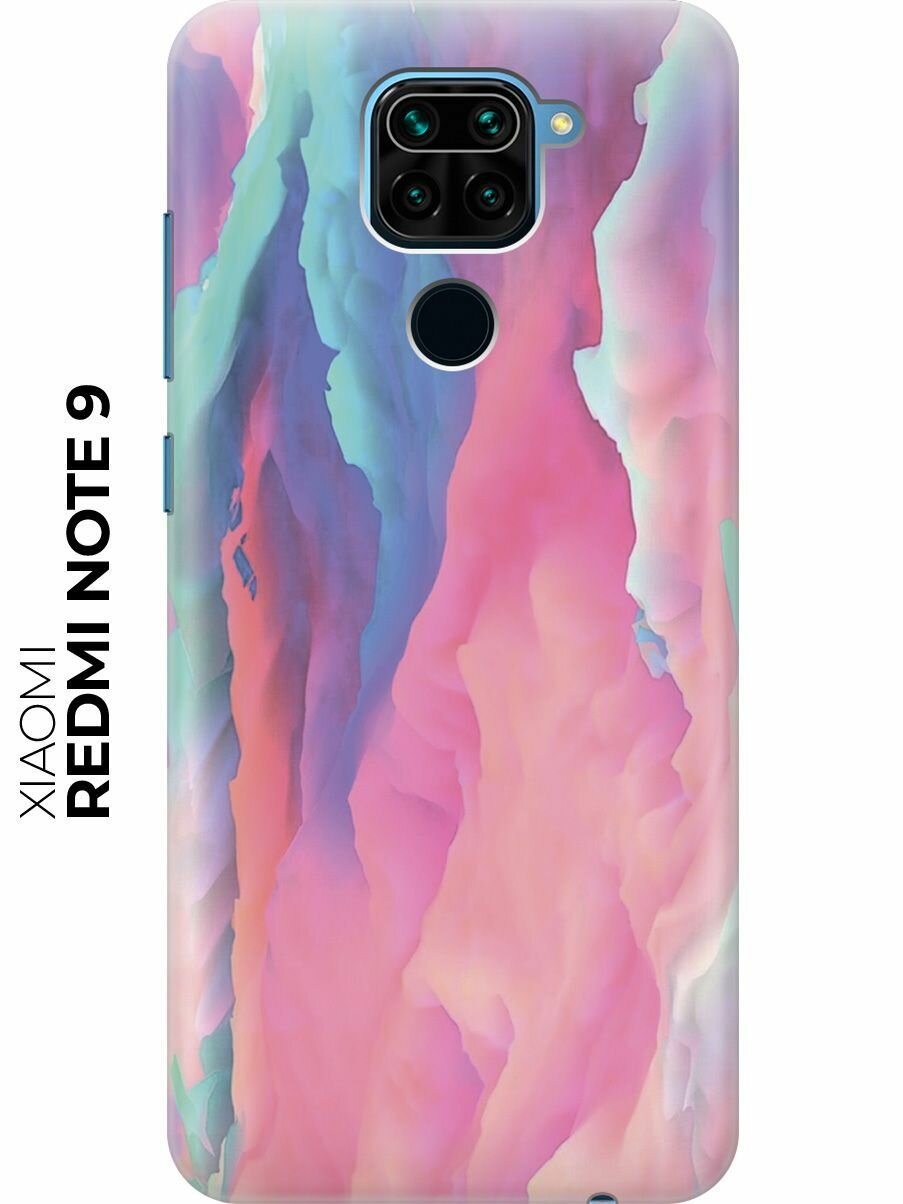 Силиконовый чехол Розово-голубые облака на Xiaomi Redmi Note 9 / Сяоми Редми Ноут 9
