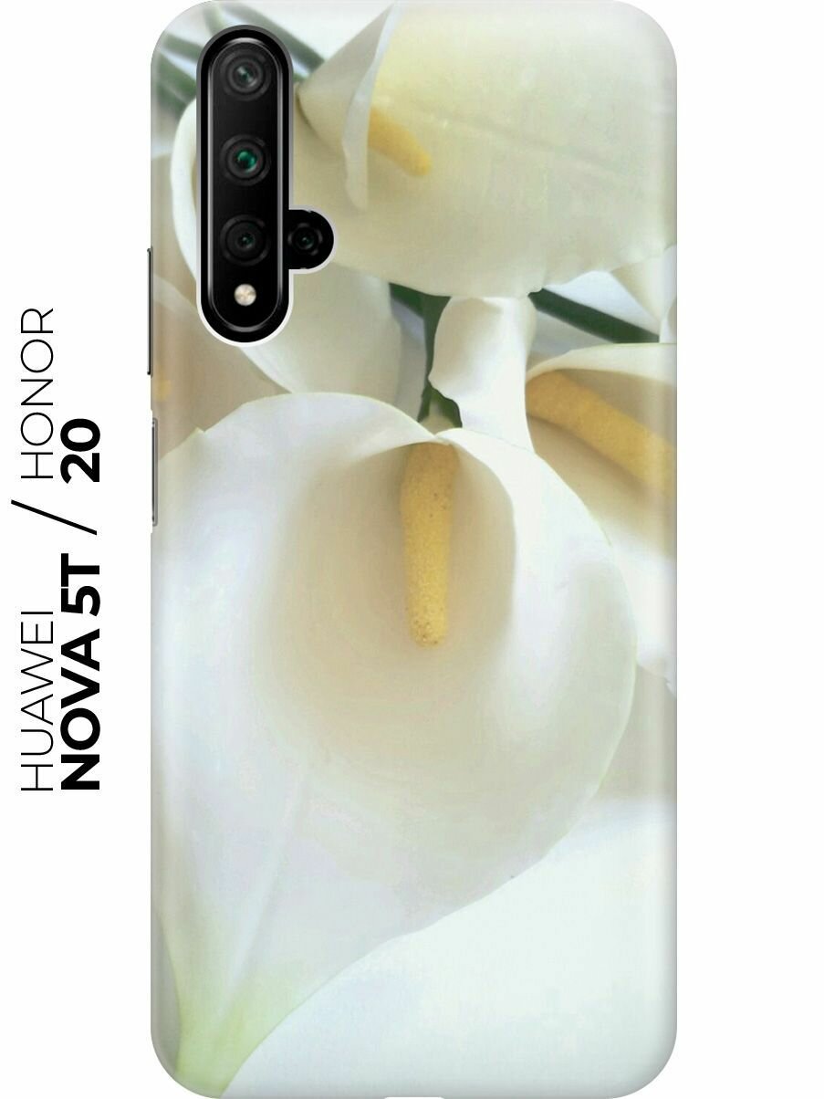 Силиконовый чехол Белые каллы на Honor 20 / Huawei Nova 5T / Хонор 20 / Хуавей Нова 5Т