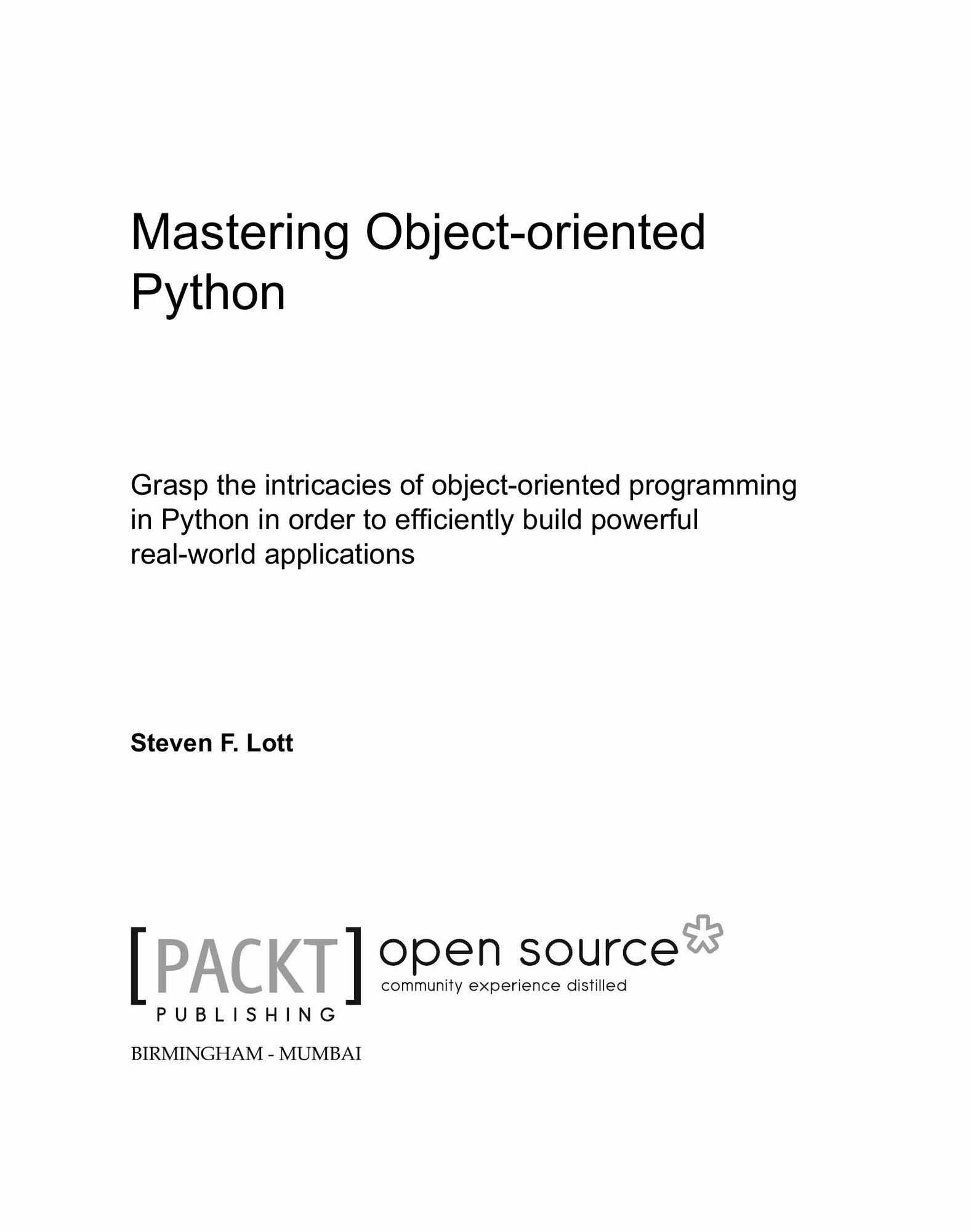 Mastering Object Oriented Python — фото 1
