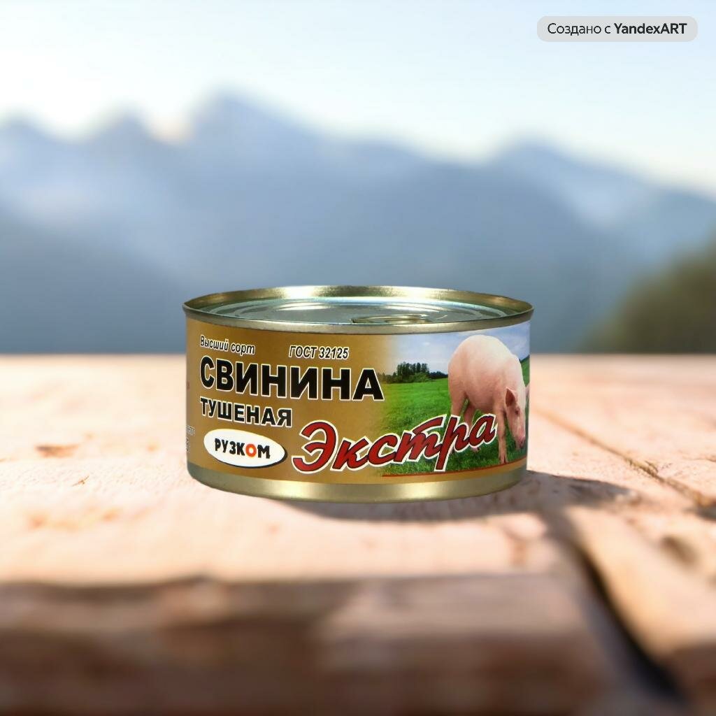 Свинина тушеная "экстра" "рузком" ГОСТ 325гр 10шт.