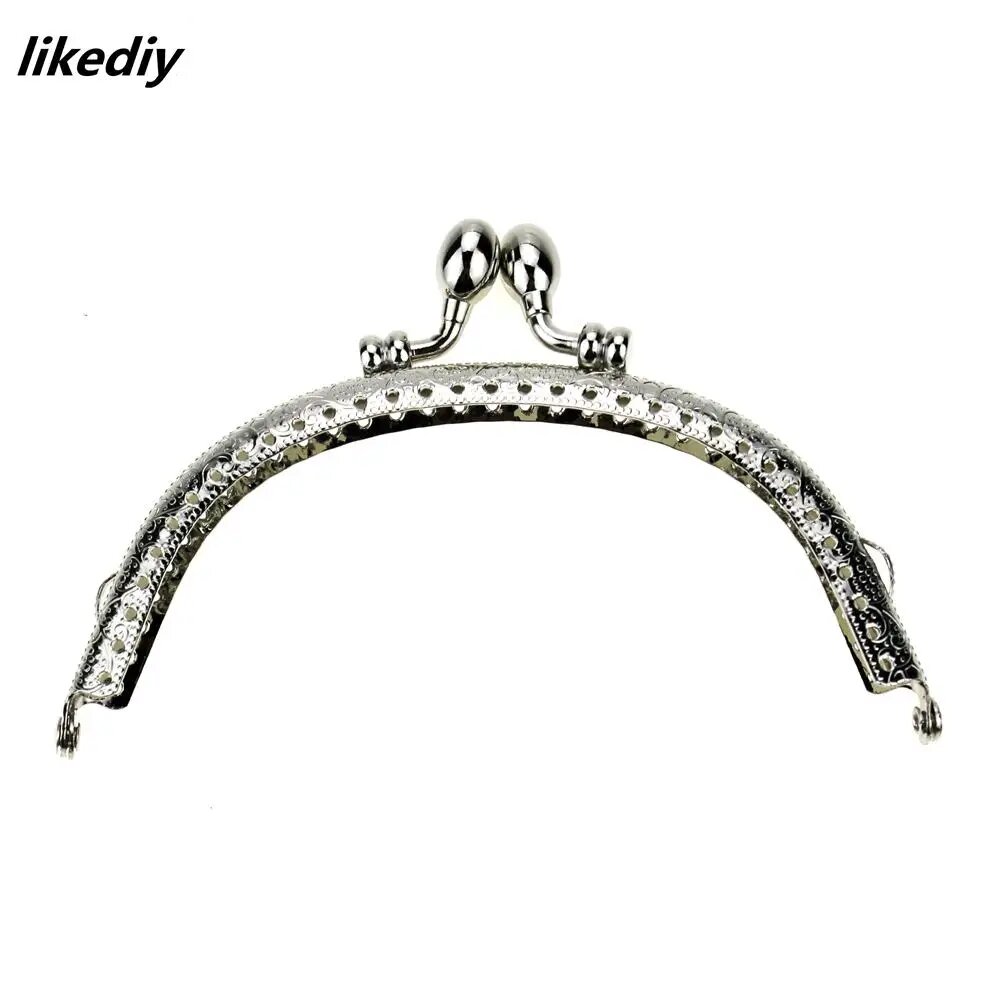 2 шт./лот, 12,5 см, антикварная бронзовая/серебряная металлическая рамка-застежка для сумки, ручка для сумки, для самостоятельного изготовления, аксессуары для сумок Silver